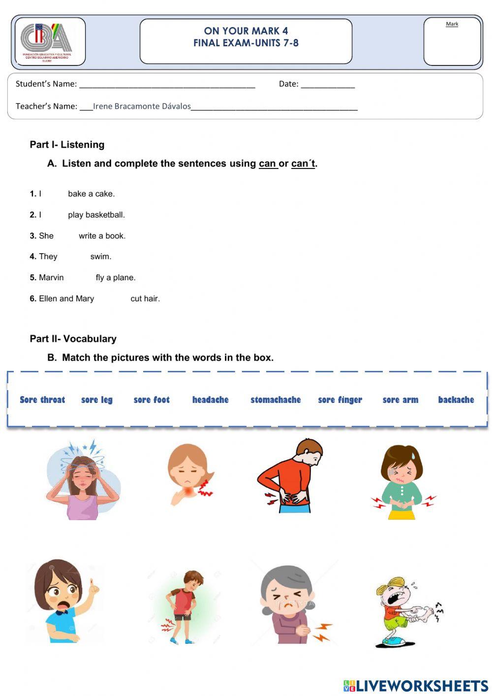 OYM 4 final exam worksheet | Live Worksheets