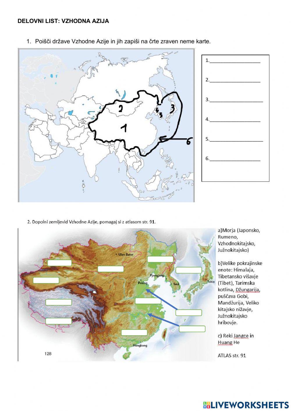 6871324 | Vzhodna Azija | Anita40Z | LiveWorksheets