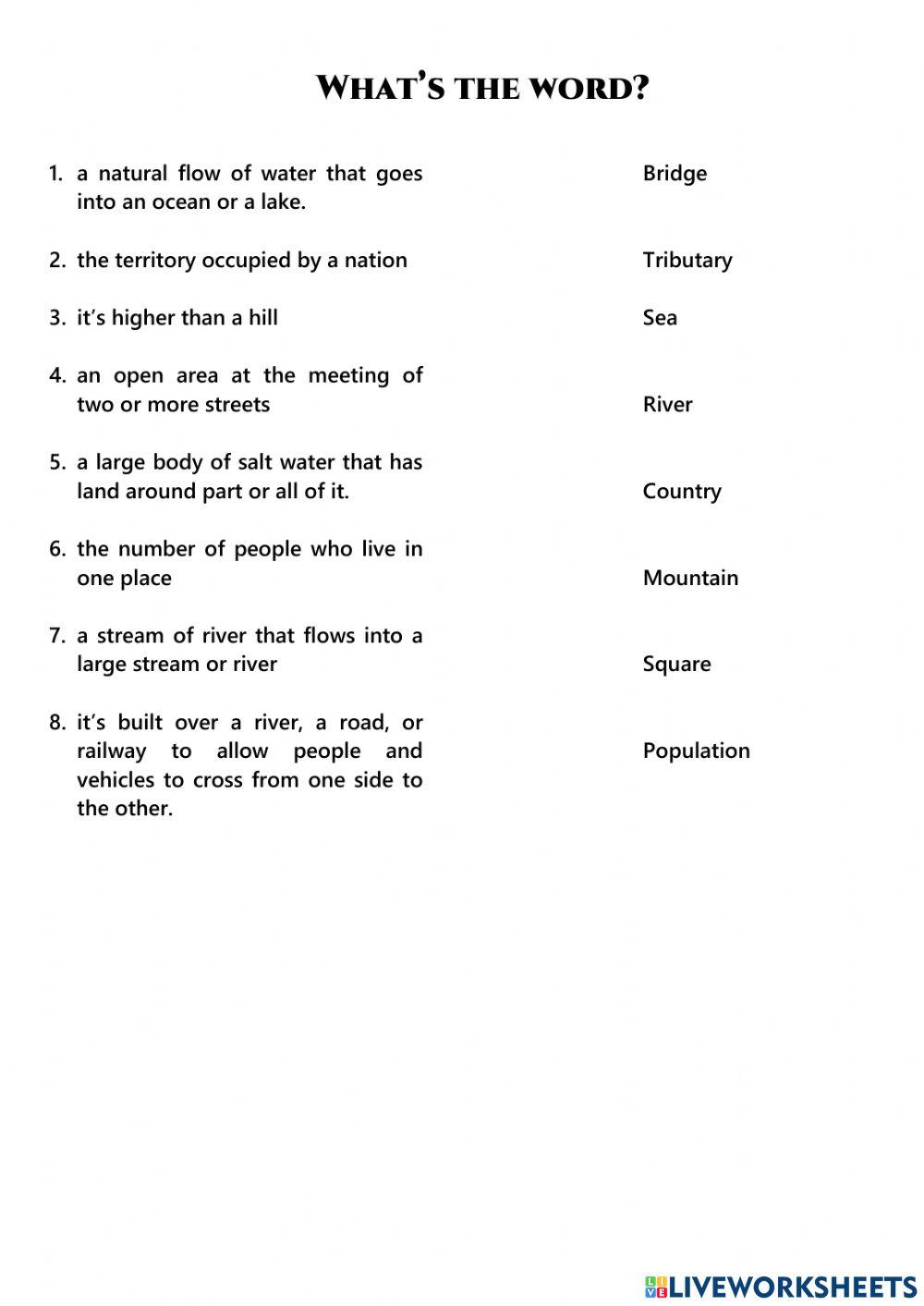 What’s the word? worksheet | Live Worksheets