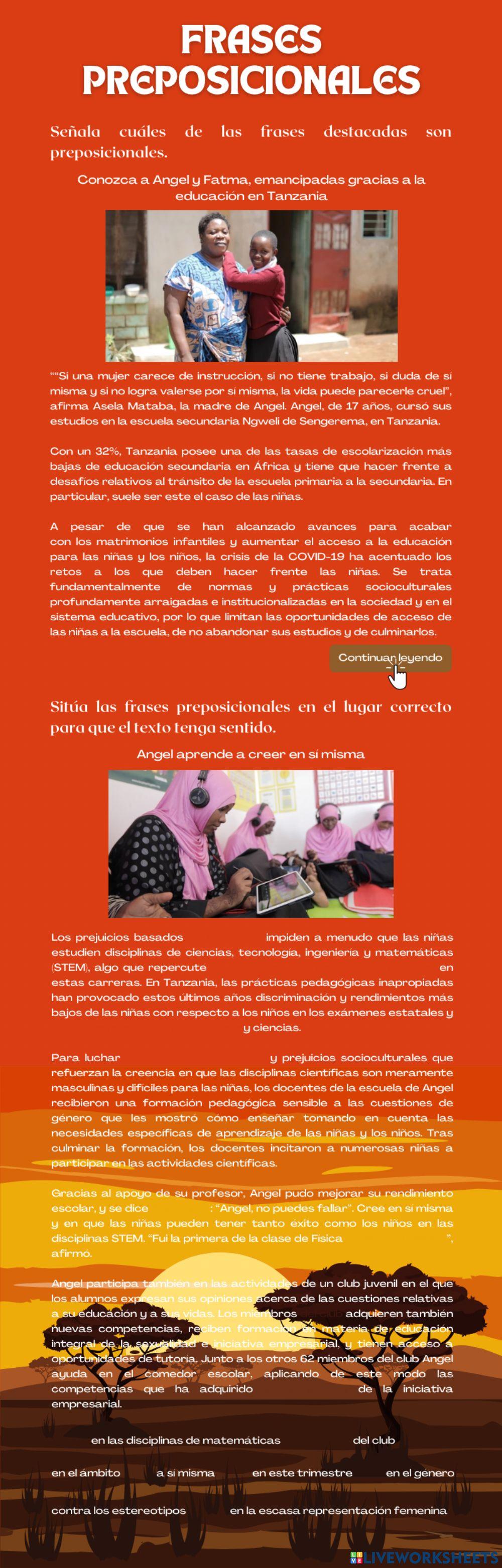 Frases preposic… | Free Interactive Worksheets | 2027928