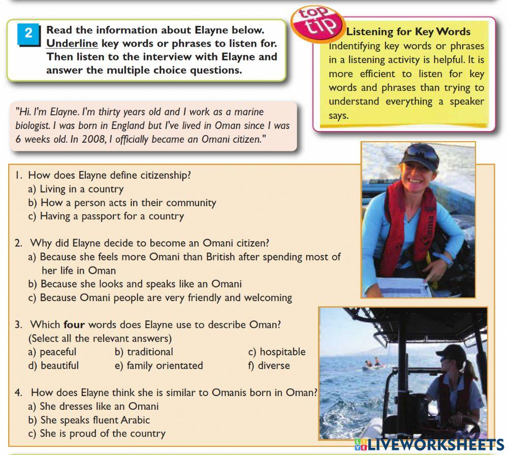 Being an Omani … | Free Interactive Worksheets | 2026829