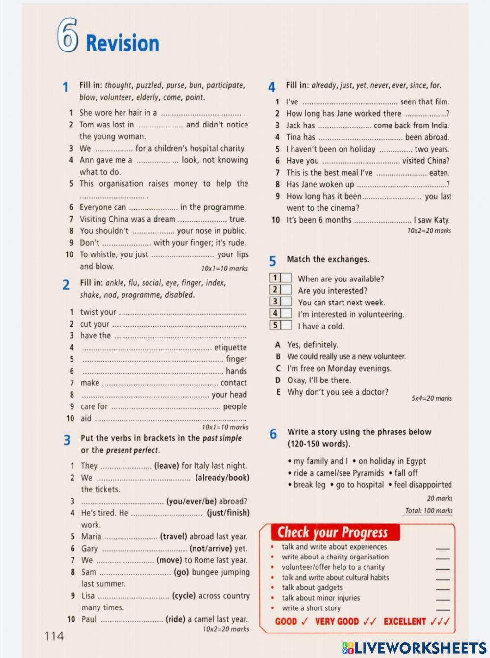 Prime Time 1, Module 6 Revision | LiveWorksheets