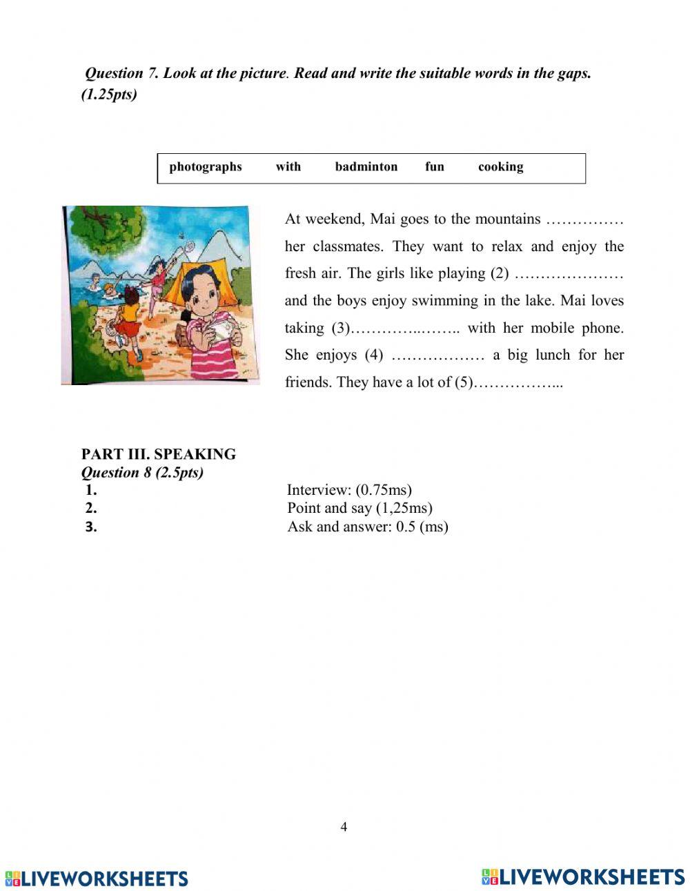 Final test G4 2 worksheet | Live Worksheets