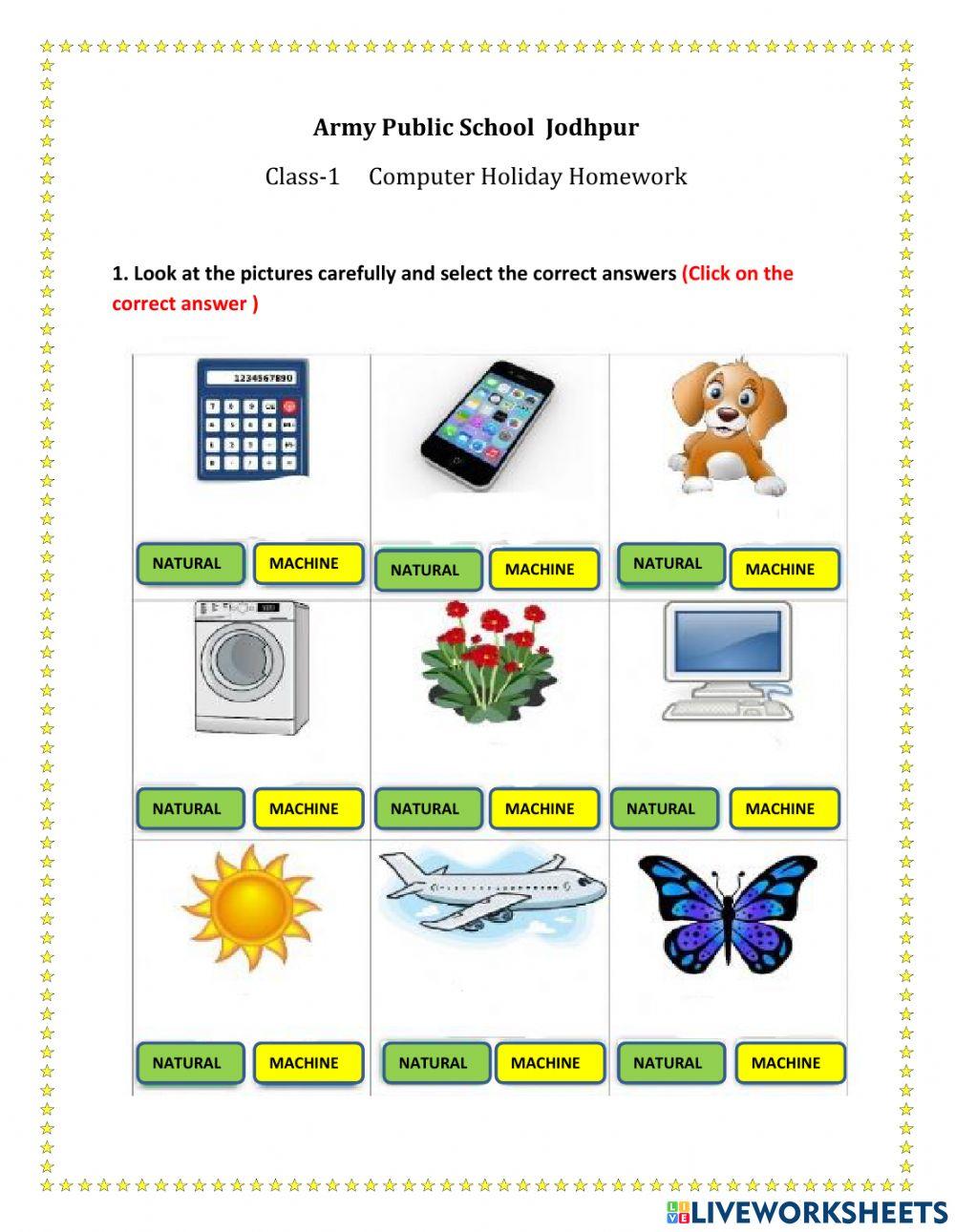 6871746 | Class 1 Computer Holiday Home work | Vaishnavi