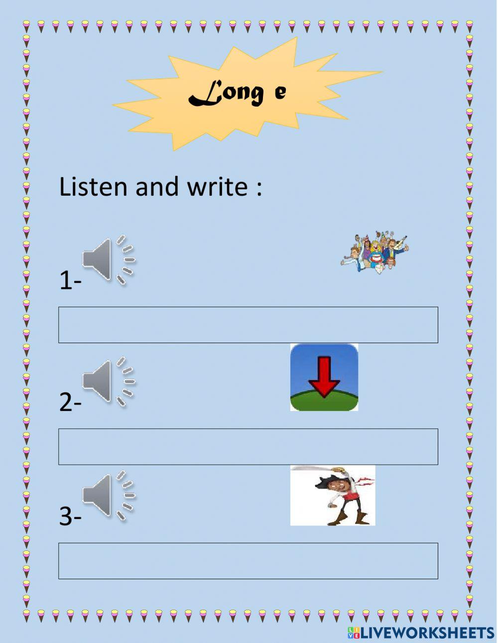 E-e sound worksheet | Live Worksheets