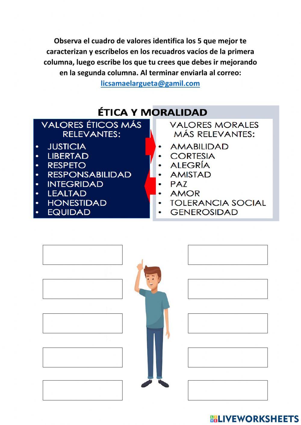 Valores Éticos Interactive Worksheet Live Worksheets