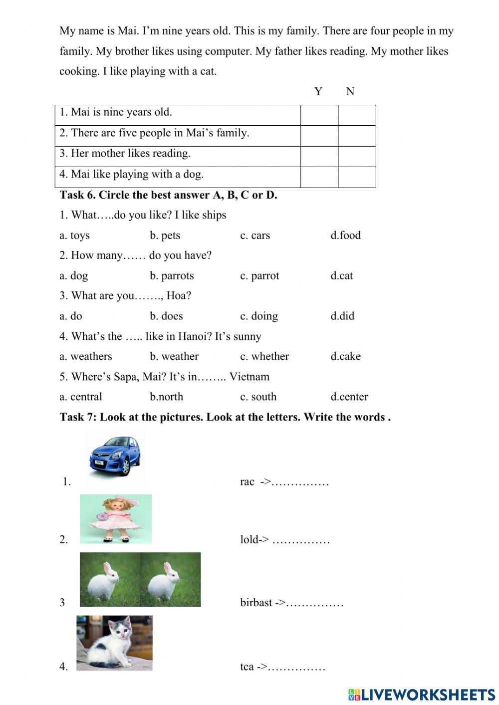 De 15 grade 3 2057369 | Nguyet1996 | Live Worksheets