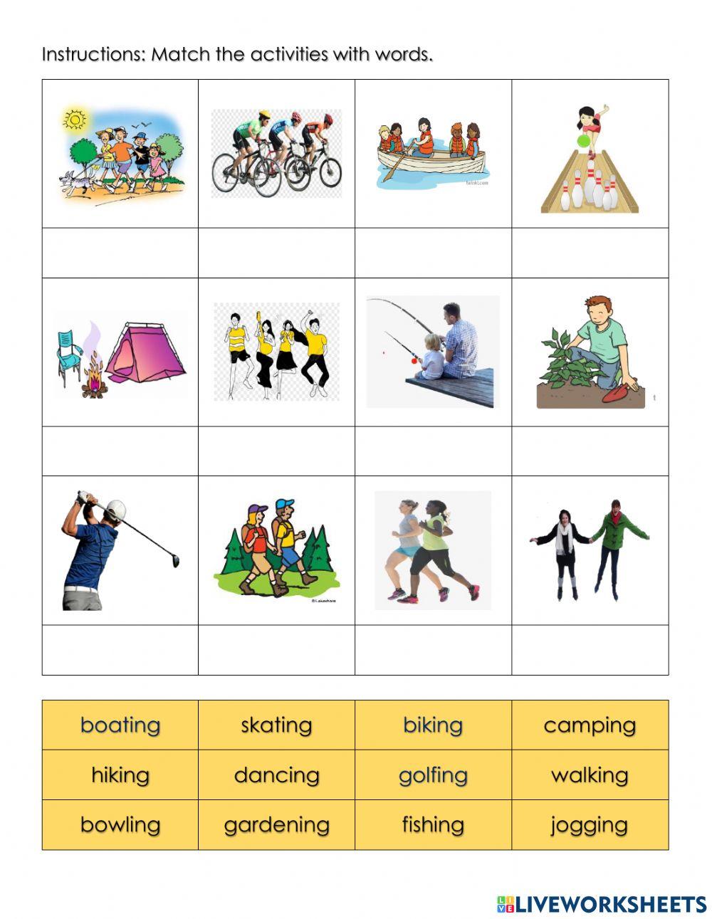 6879633 | Leisure Activities | Luyi Wu | LiveWorksheets