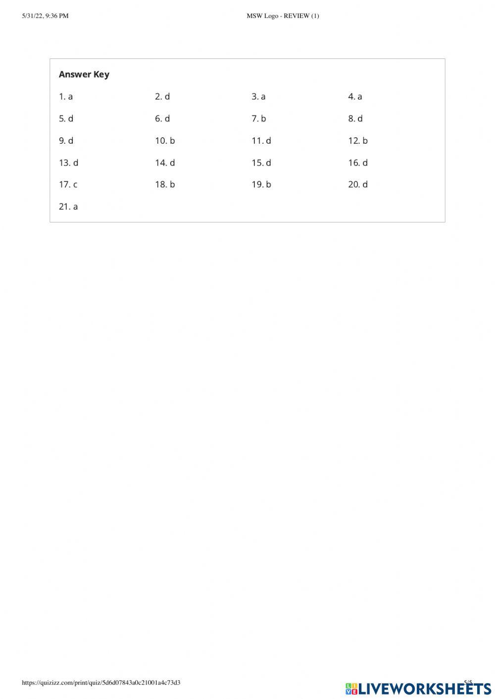 Ict msw logo worksheet | Live Worksheets