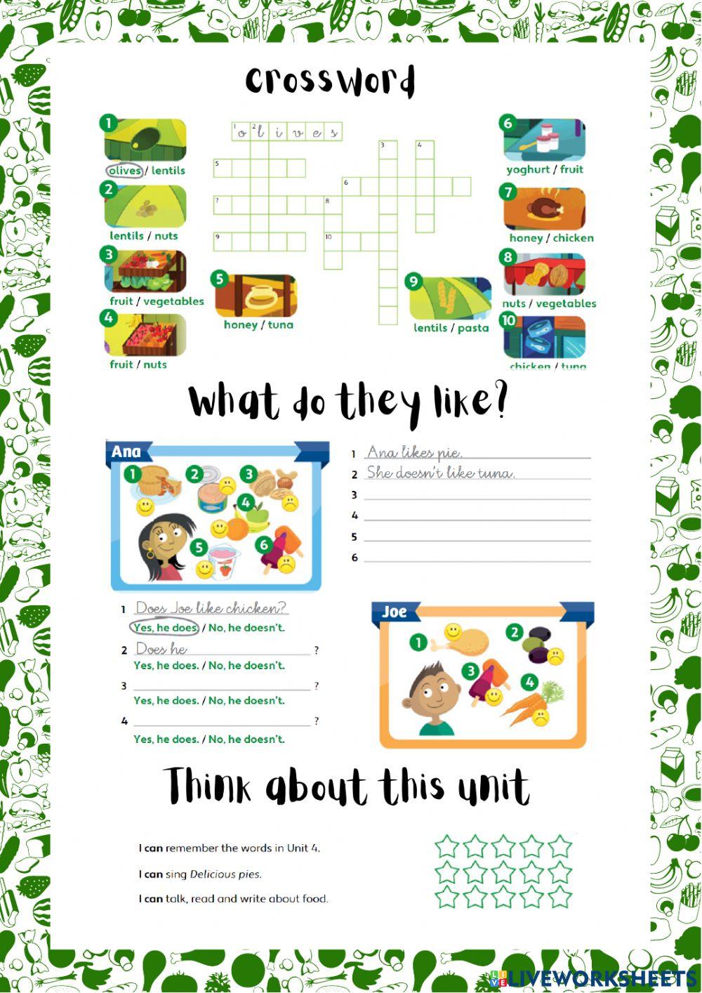 Food assessment interactive worksheet | Live Worksheets