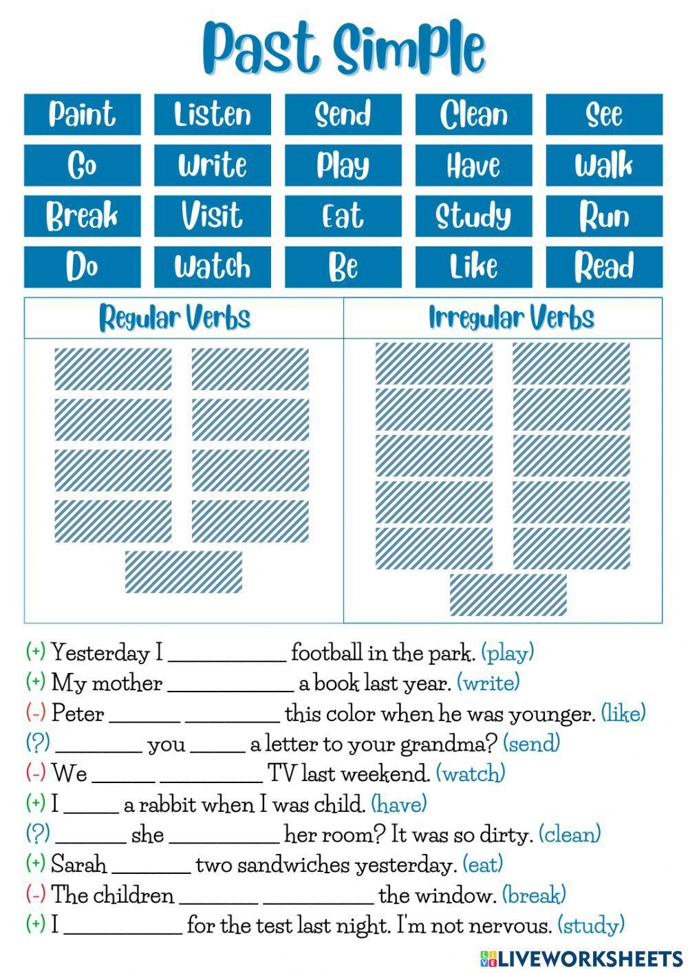 Simple Past online exercise for 1 | Live Worksheets