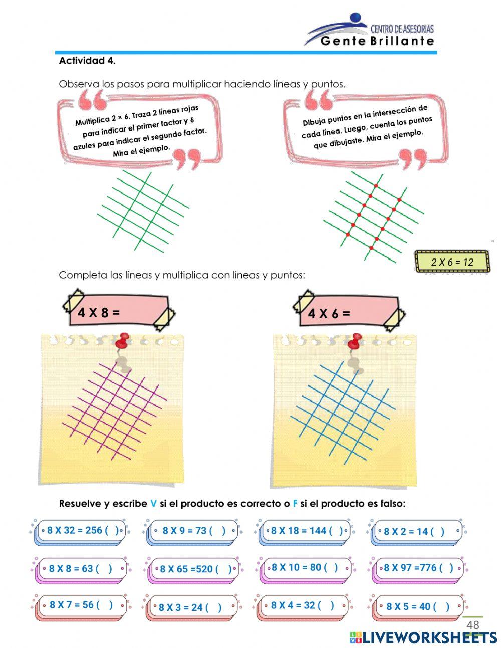 Tabla del 8 online exercise for Tabla del 8 | Live Worksheets
