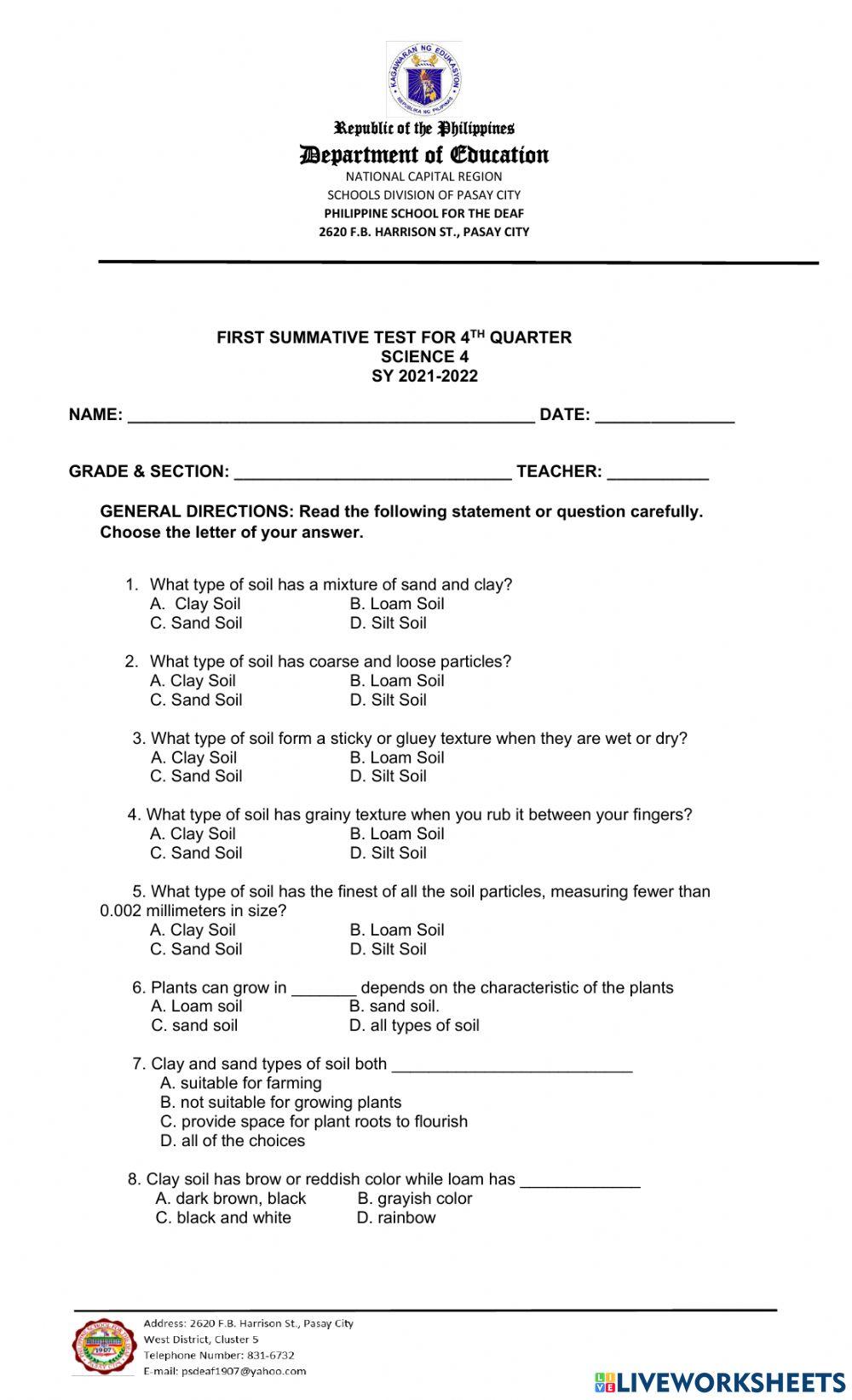 Science 4 Summative Test Matatag Le Based - NBKomputer Science 4 Summative Test Matatag Le Based - NBKomputer