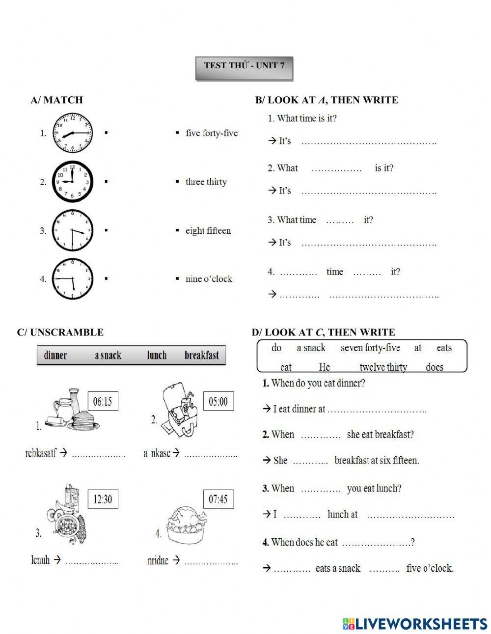 u7 | Free Interactive Worksheets | 4130798