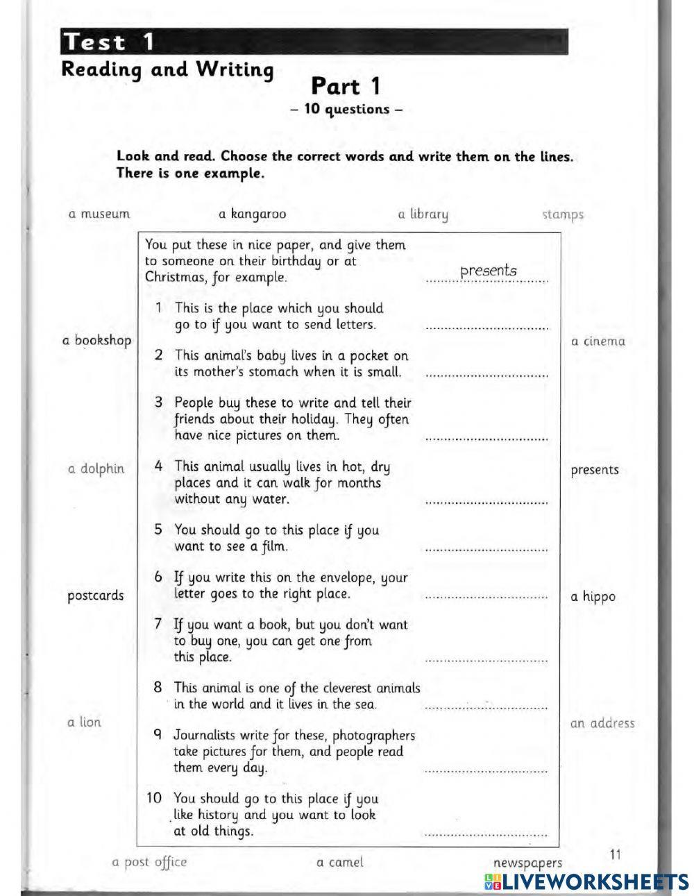 FLYERS Reading Writing Part 1-2 Worksheet Live Worksheets, 44% OFF FLYERS Reading Writing Part 1-2 Worksheet Live Worksheets, 44% OFF