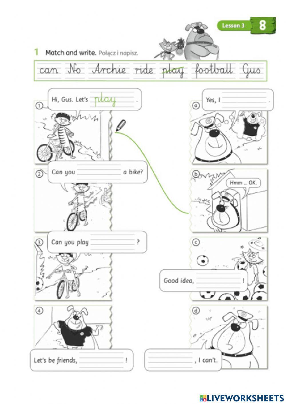 Can-can't online exercise for grade 2 | Live Worksheets