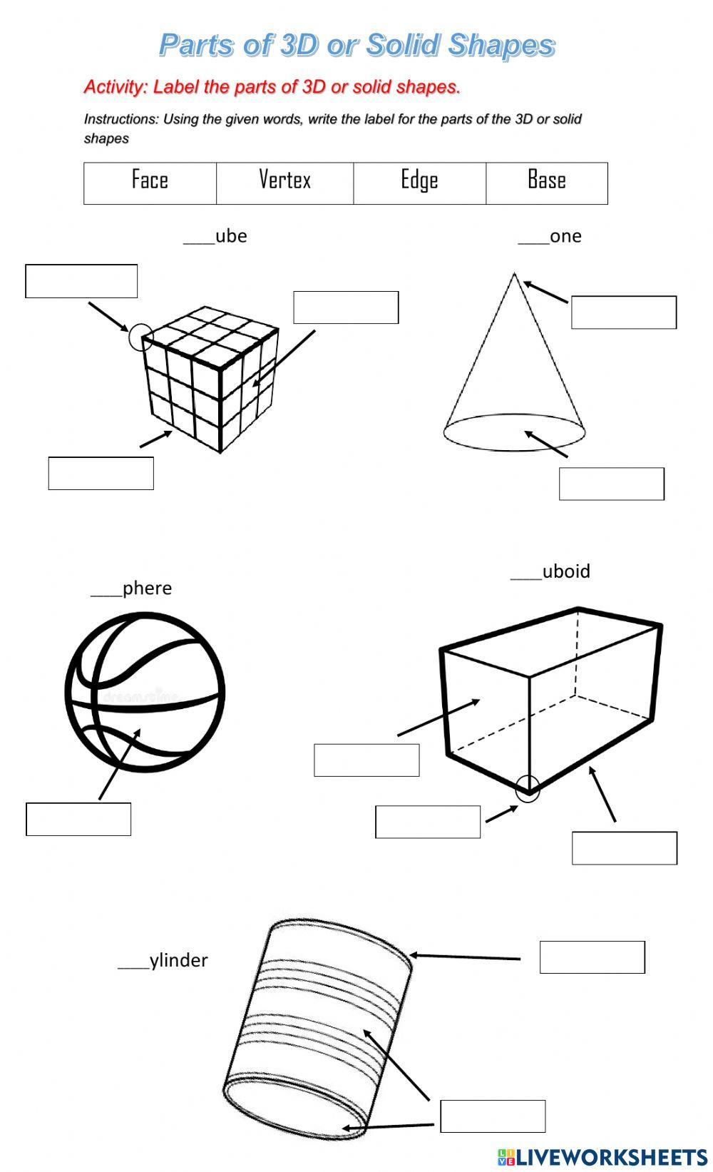 labelling shapes worksheet