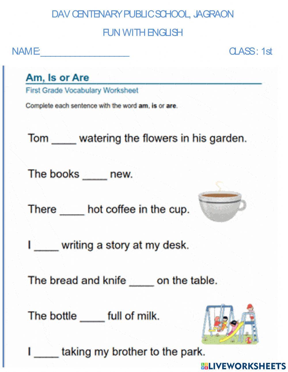 Is,am,are activity | Live Worksheets