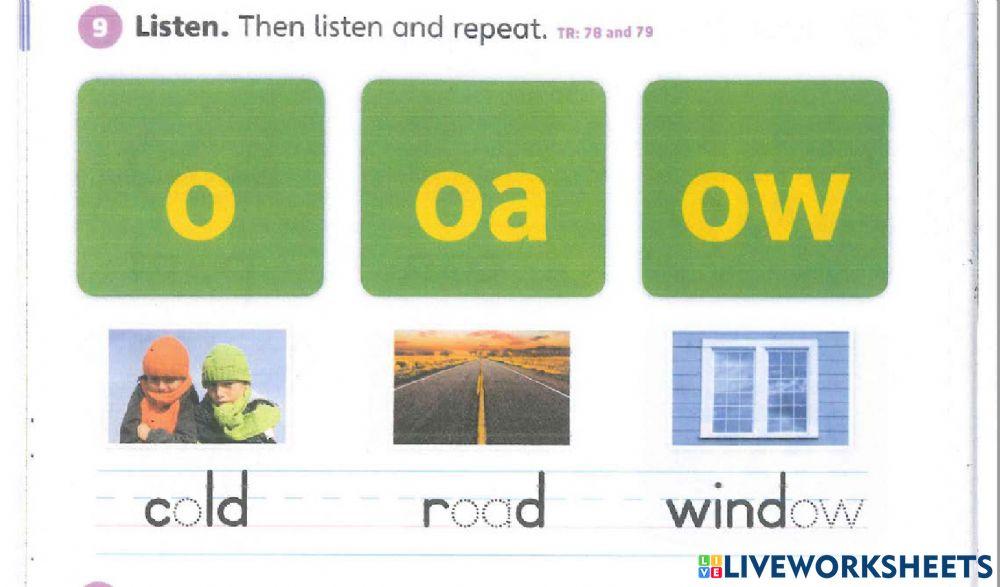 Phonics ow, oa, oi, oy, ue, ui, worksheet | Live Worksheets