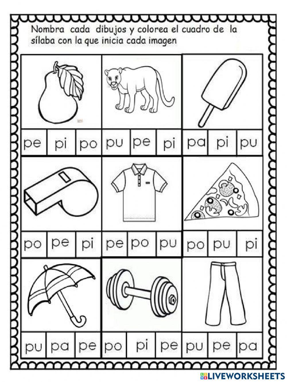 Letra P 2067420 | Lucy Maldonado | LiveWorksheets