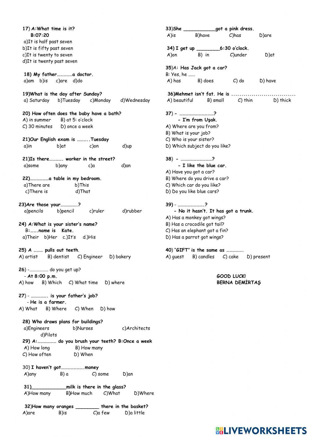 6th Grade revision-2-2022 worksheet | Live Worksheets
