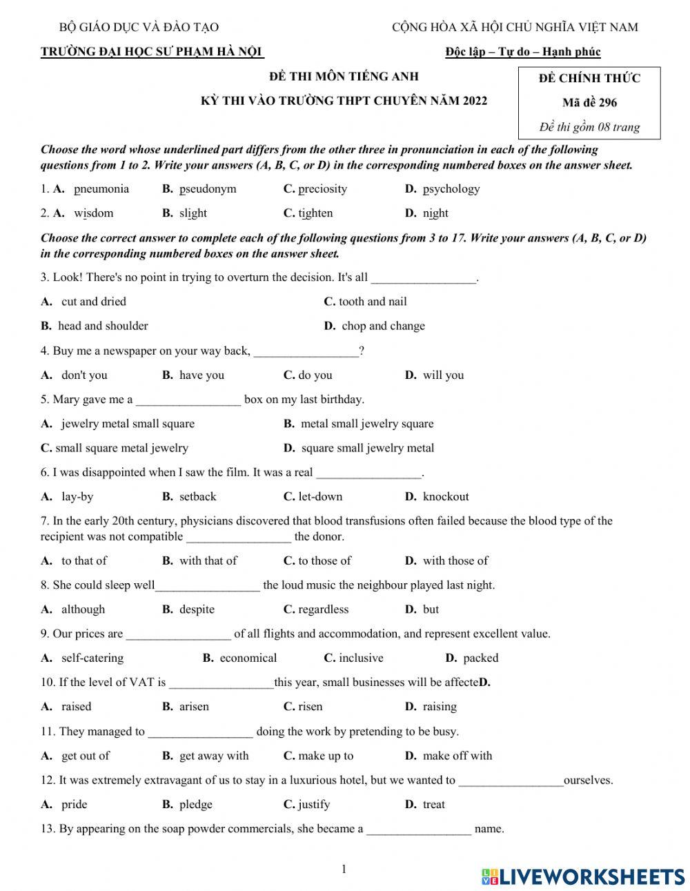 CSP 2022 online exercise for | Live Worksheets