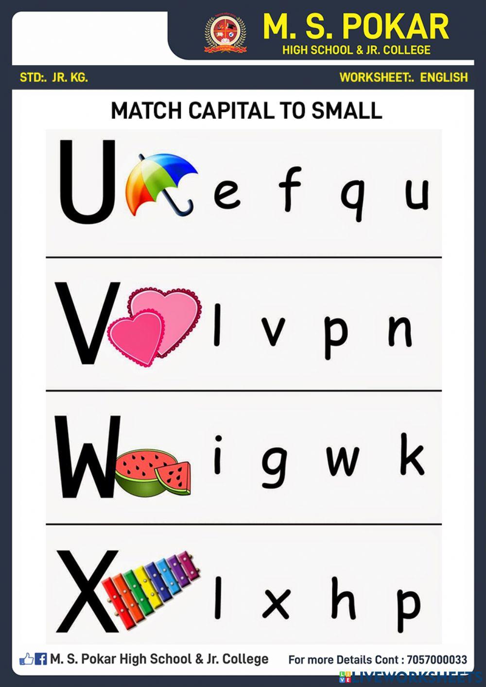 Match capital to small exercise | Live Worksheets