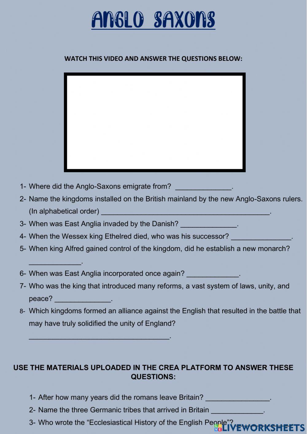 2068786 | Anglo Saxons | GatoBordo | LiveWorksheets