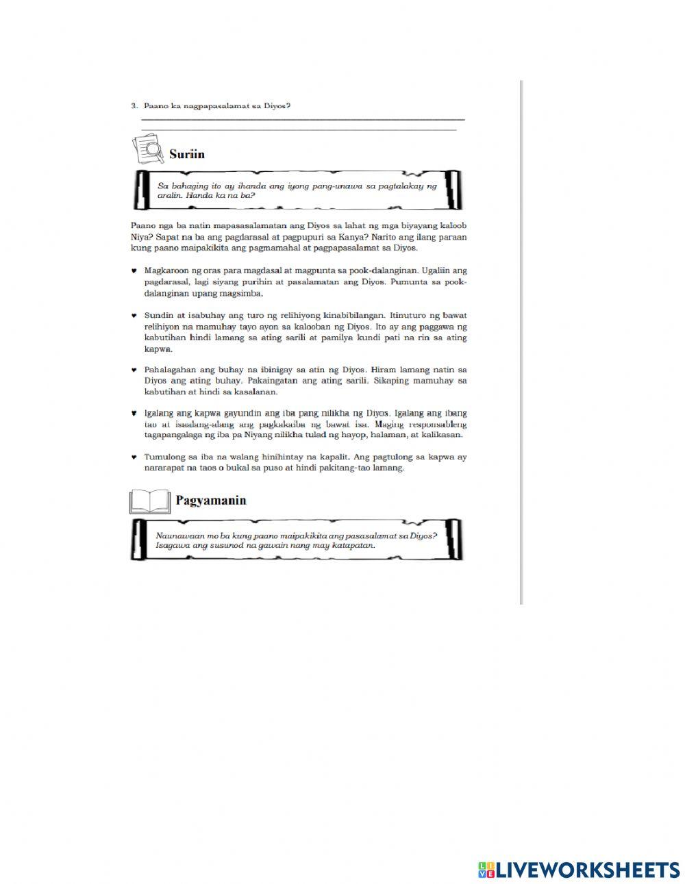 EsP5 Module 4 for 4th Quarter online exercise for | Live Worksheets