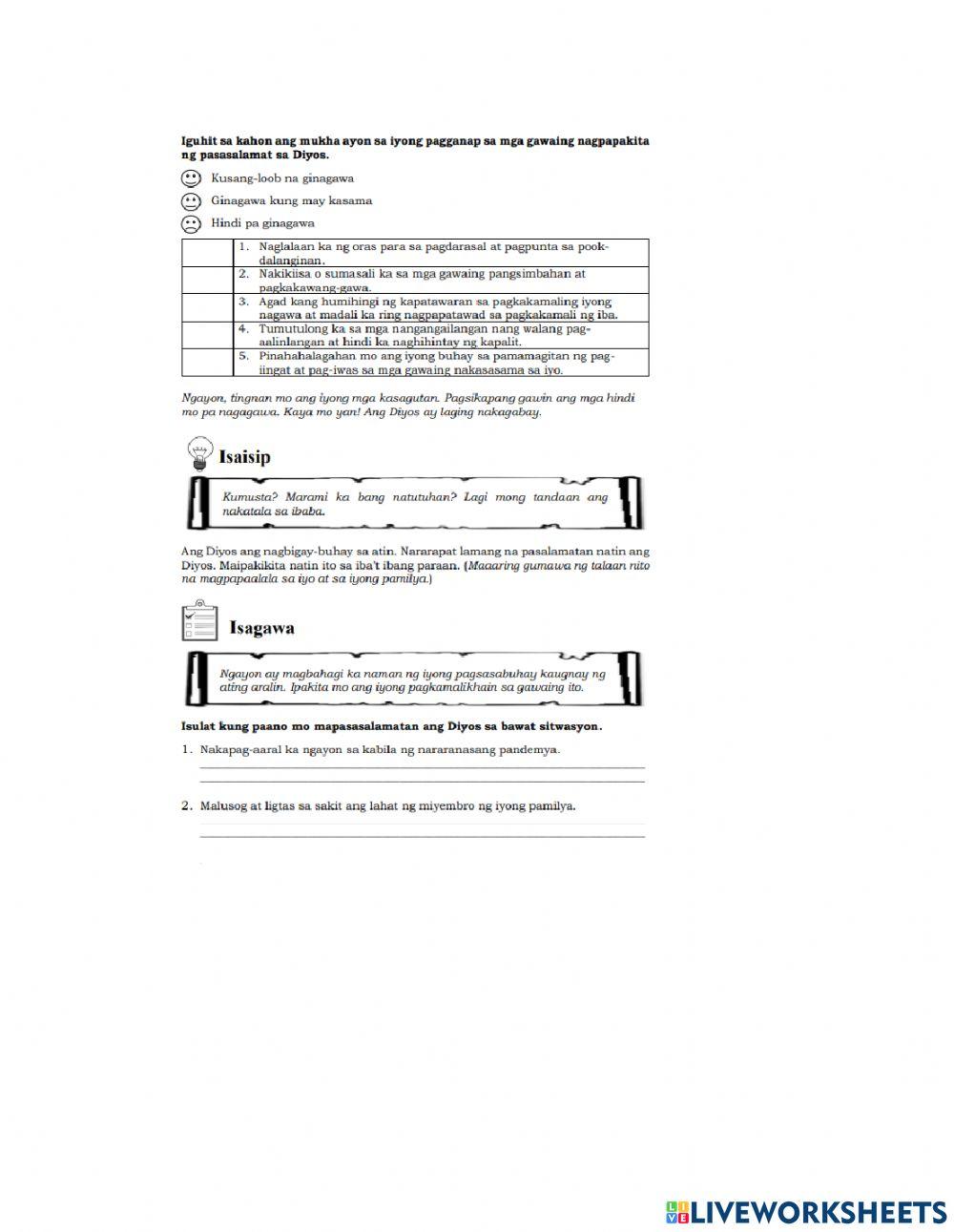 EsP5 Module 4 for 4th Quarter online exercise for | Live Worksheets