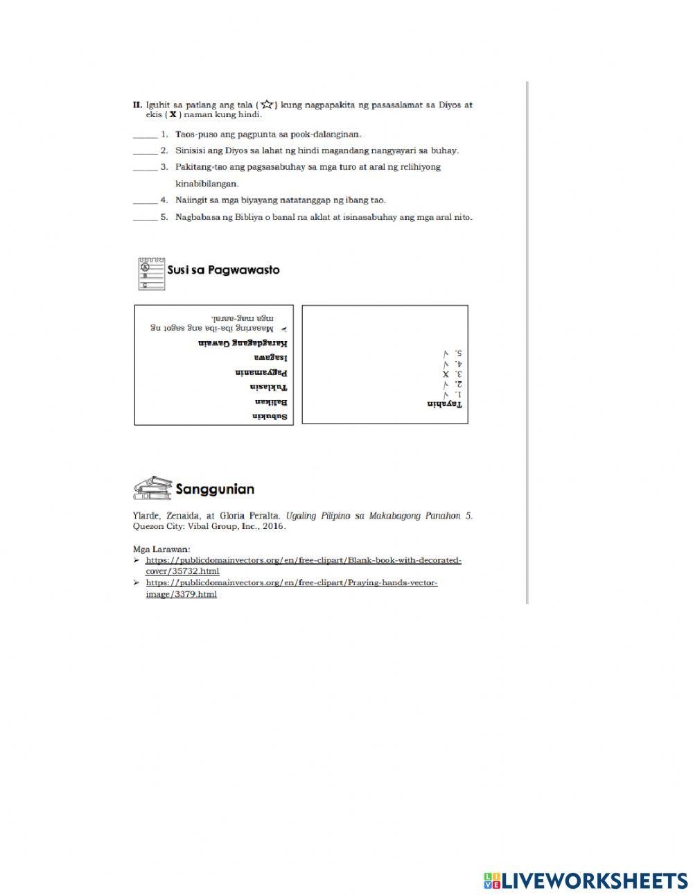 EsP5 Module 4 for 4th Quarter online exercise for | Live Worksheets