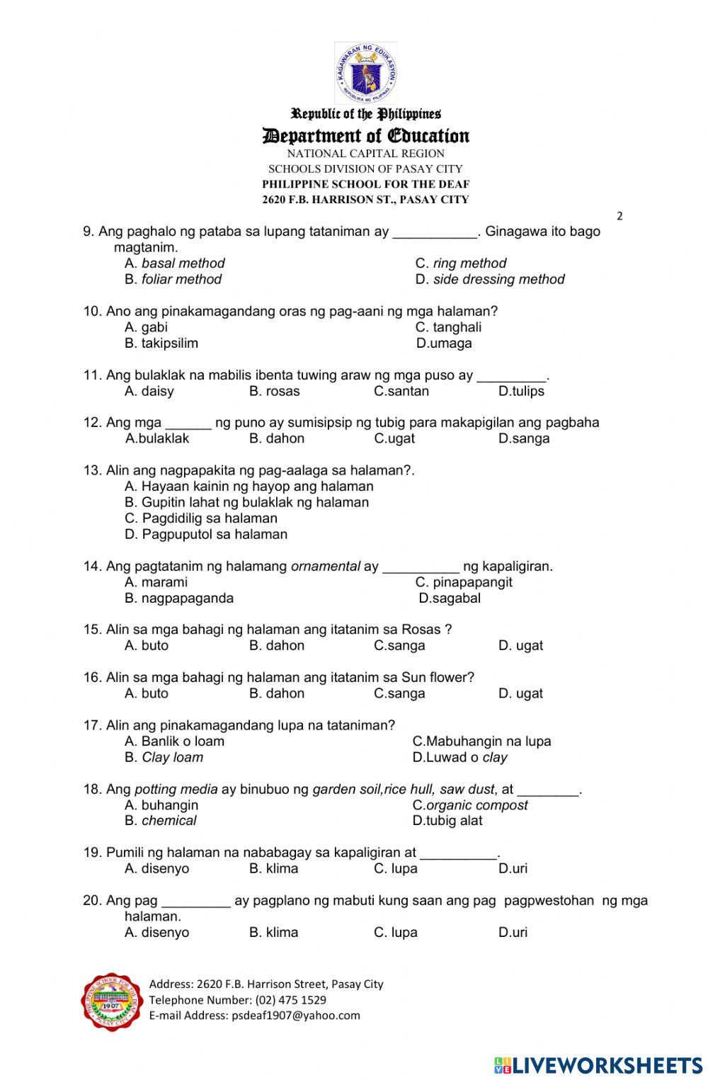 Epp activity | Live Worksheets