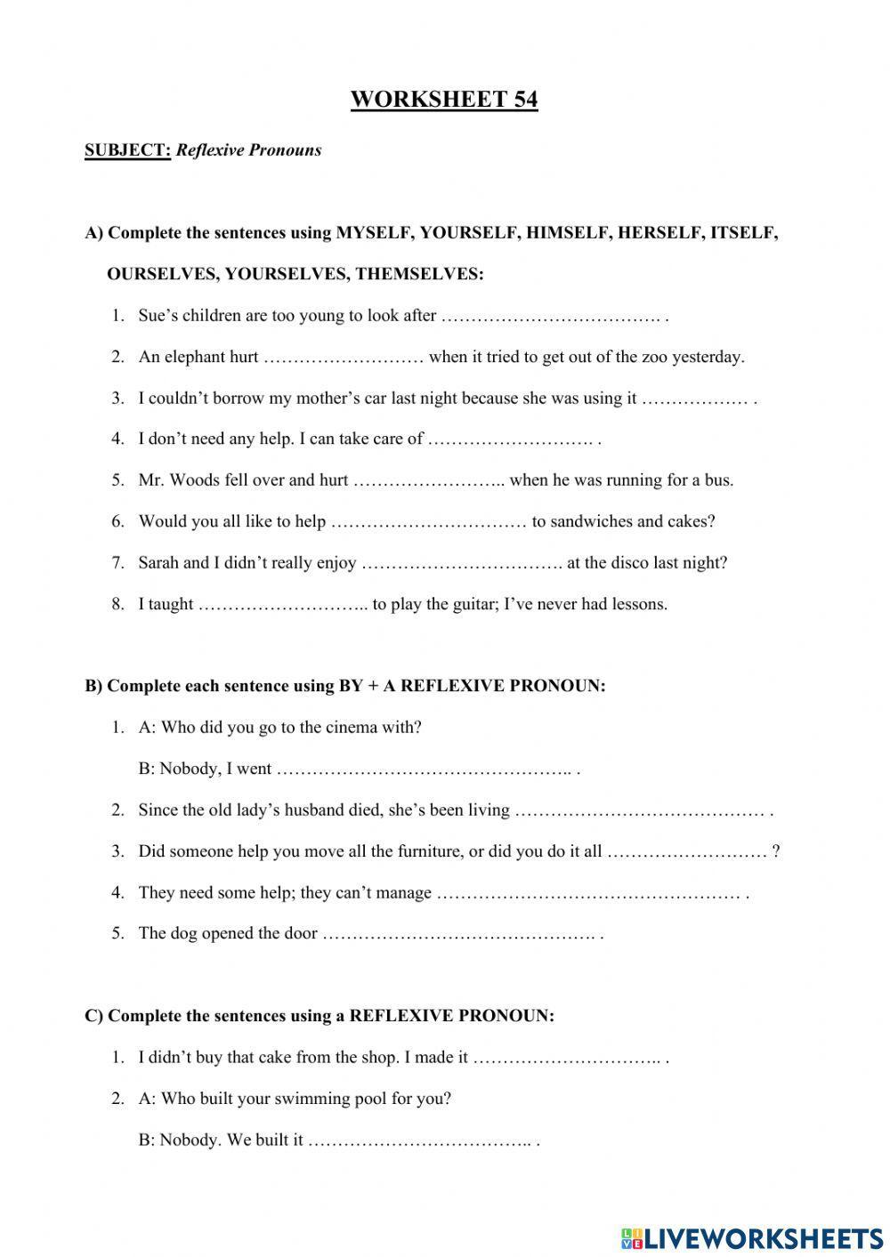 Worksheet 54 - … | Free Interactive Worksheets | 2094288
