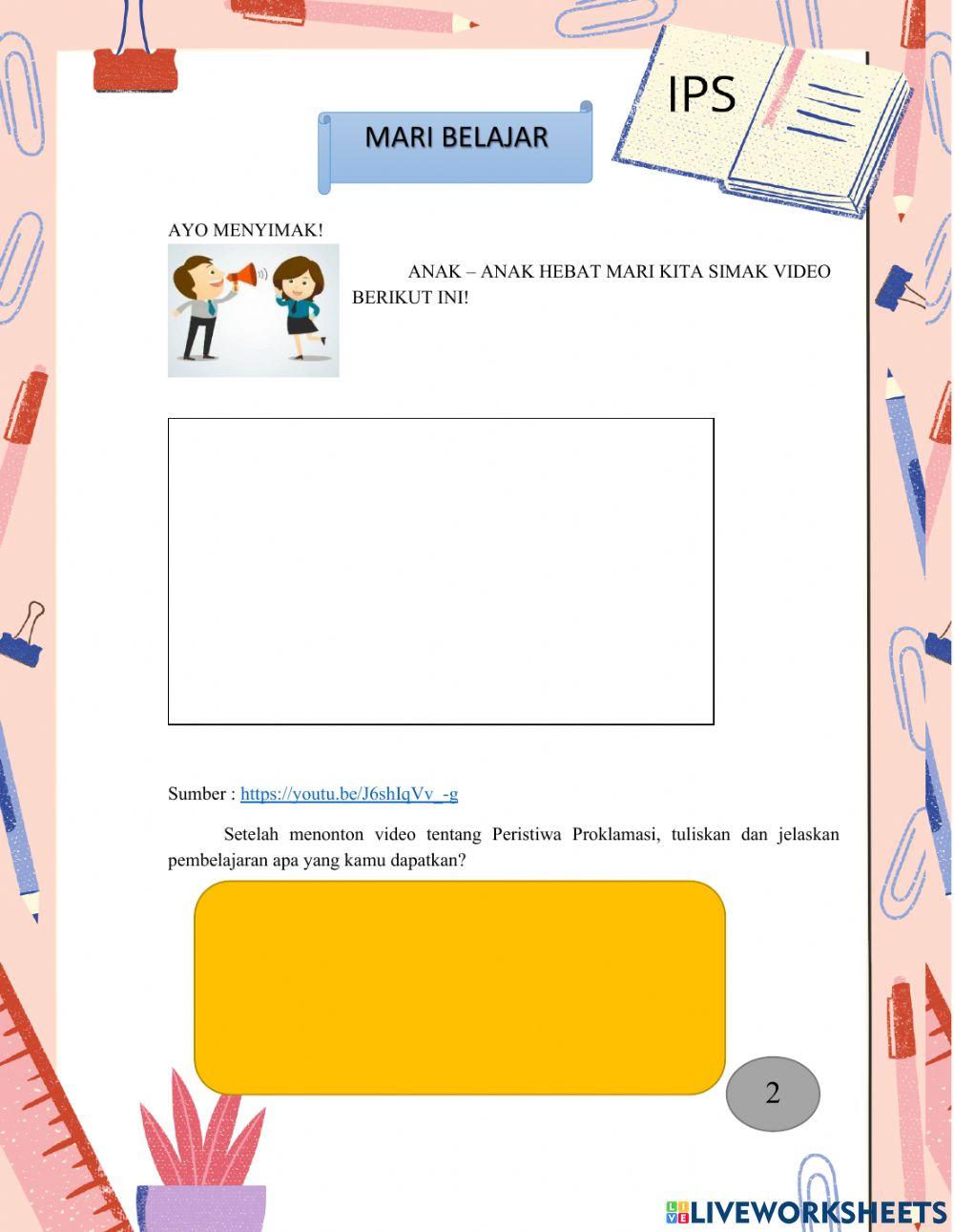 Media Pembelajaran IPS interactive worksheet | Live Worksheets