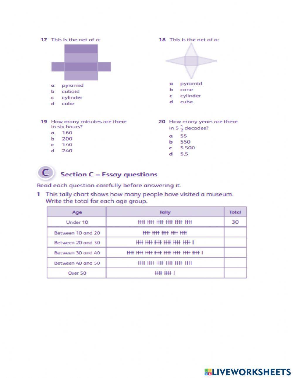 Final Exam Math Grade 3 Even Semester 1439 | Anonymous