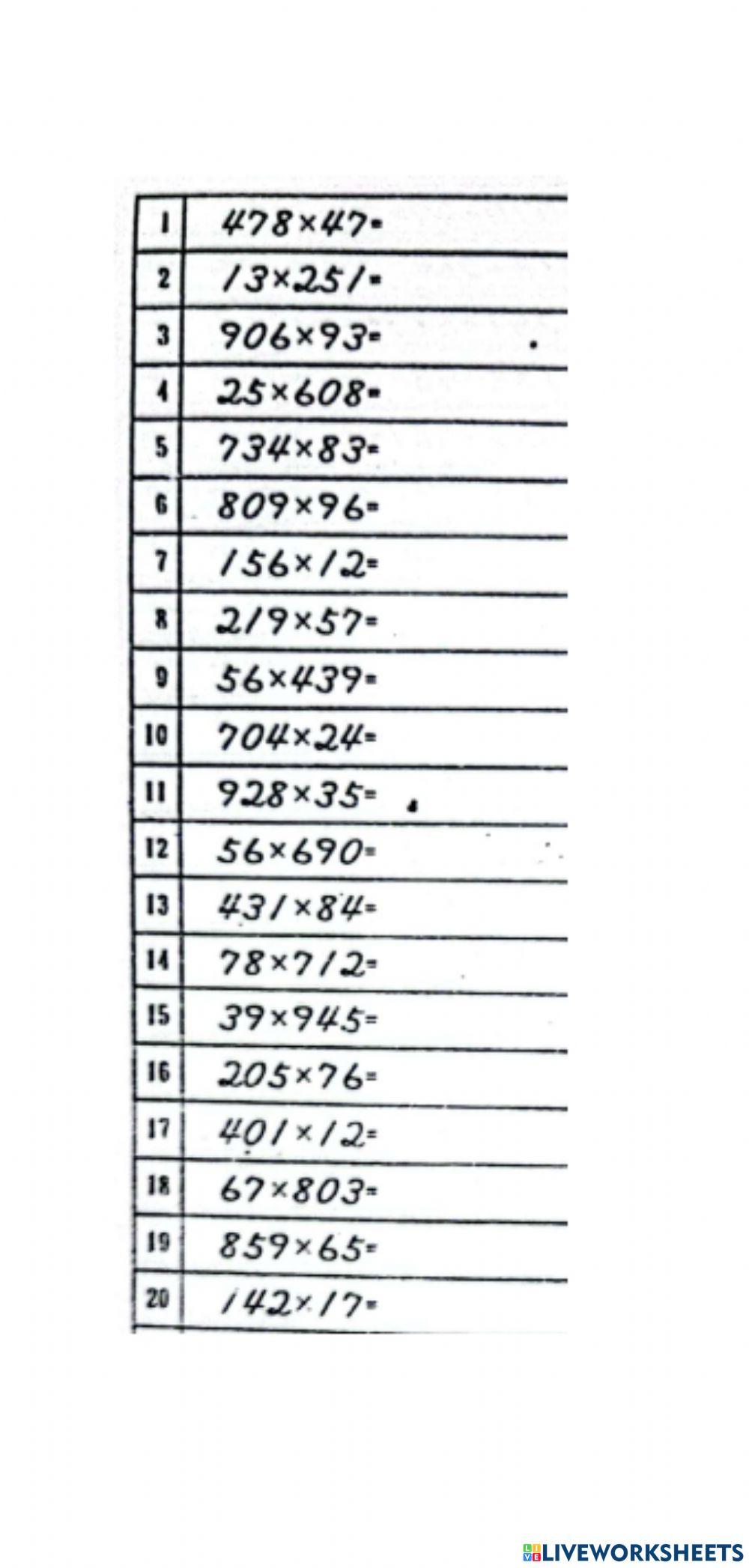 Latihan 3x2 worksheet | Live Worksheets