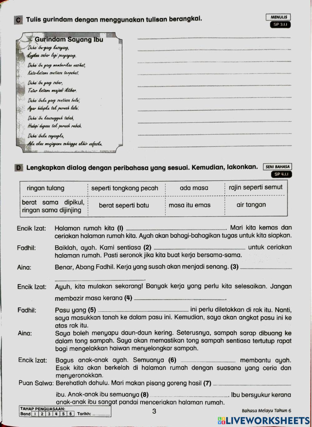 Bahasa Melayu Tahun 6-Unit 1 2853981 | FARIDAH BINTI