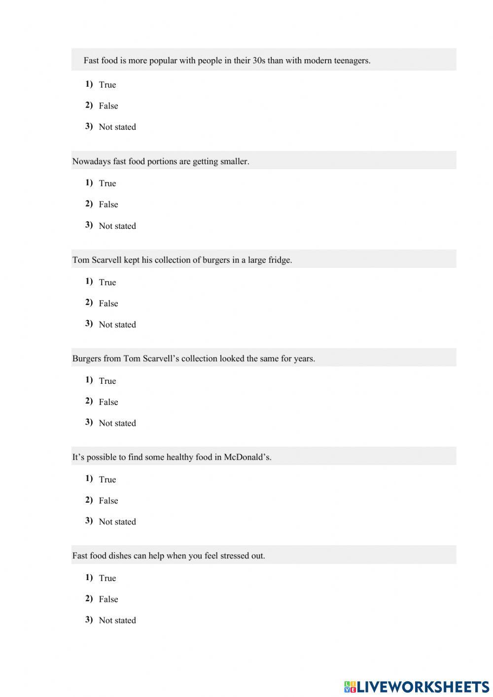 Reading fast fo… | Free Interactive Worksheets | 2070849