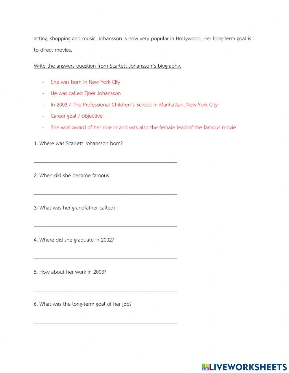 Write the answe… | Free Interactive Worksheets | 4291012