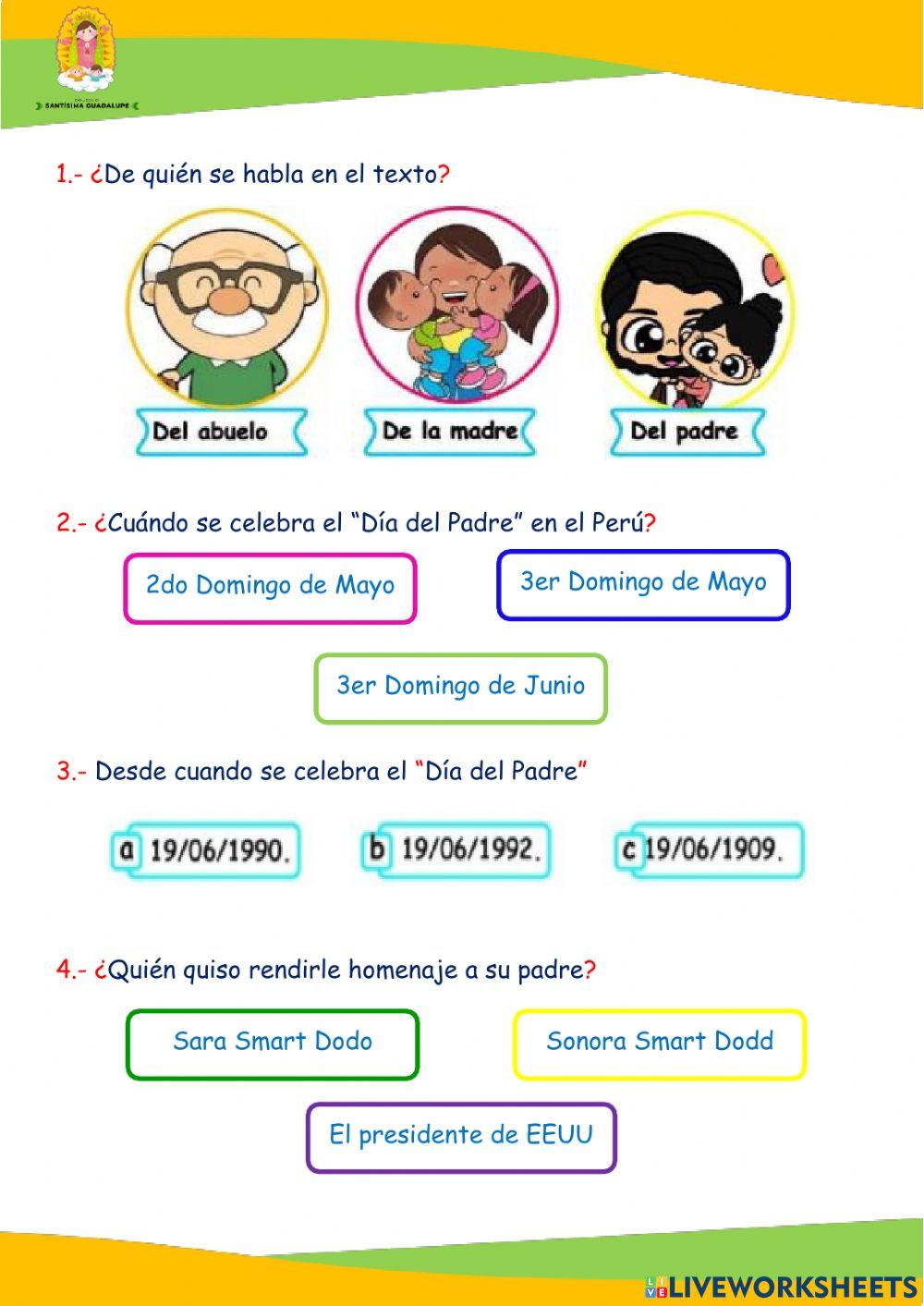 DÍA DEL PADRE online exercise for | Live Worksheets