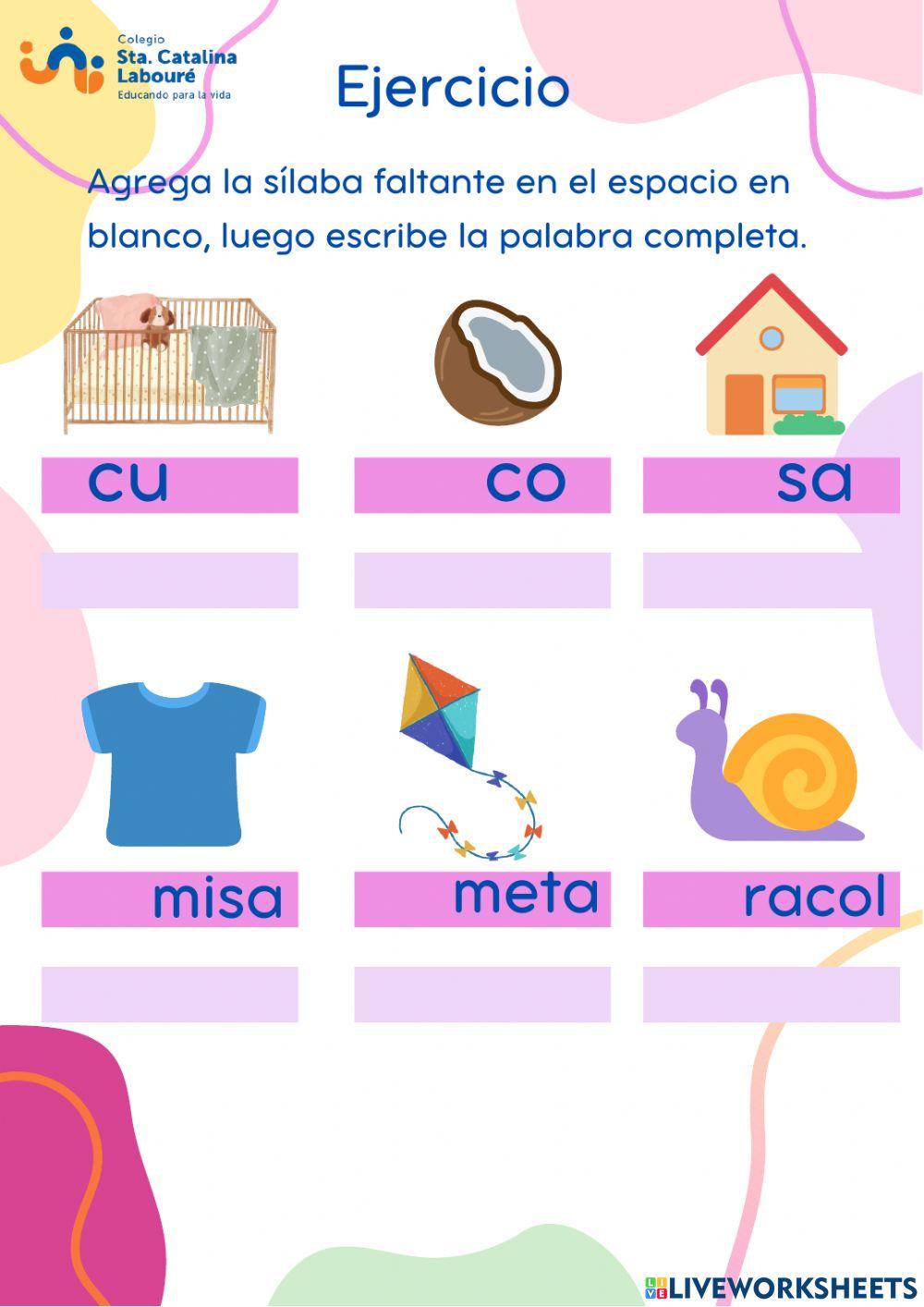 Ejercicio repaso ca- cp- cu worksheet | Live Worksheets