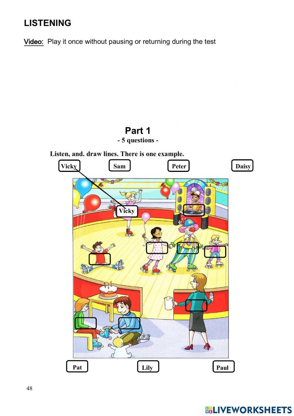 Movers 2 Test 3… | Free Interactive Worksheets | 2071169