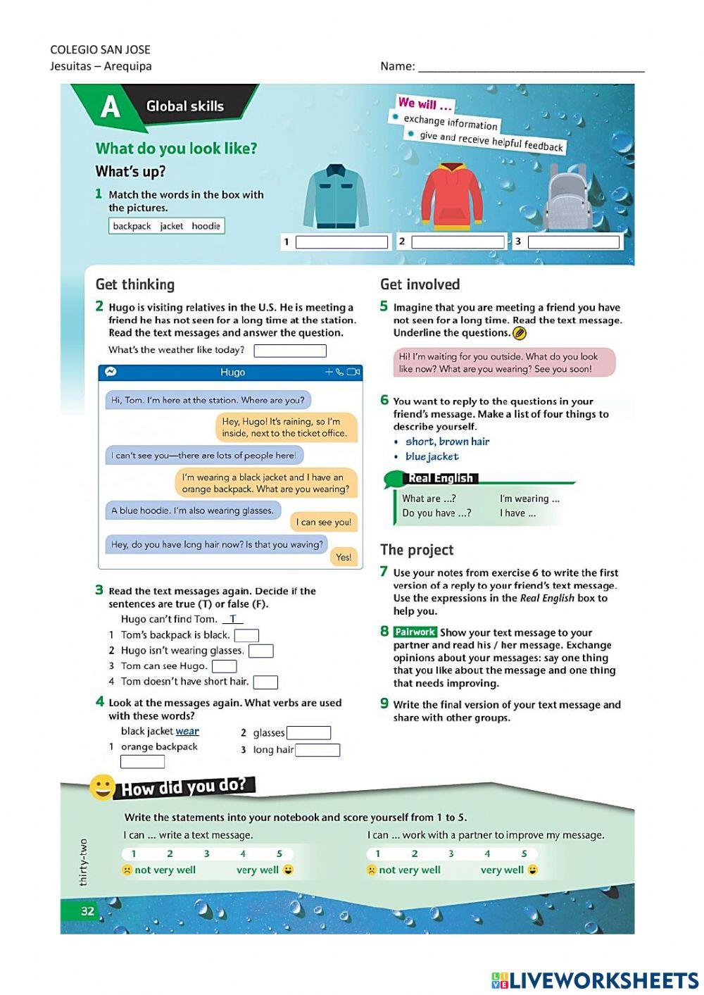 What do you look like? online worksheet for basic | Live Worksheets