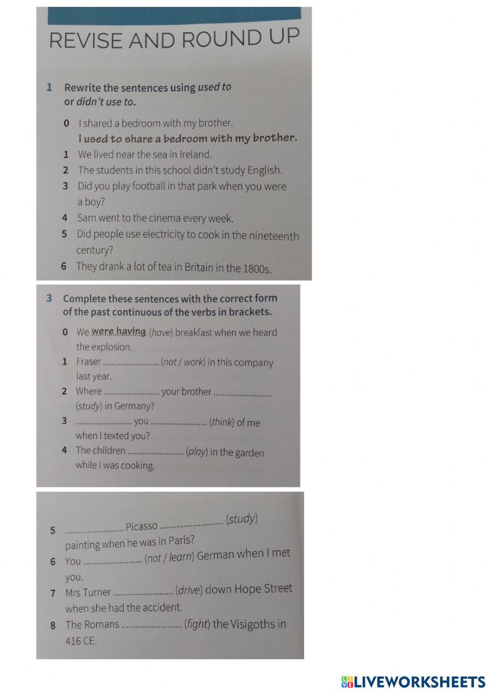 Revise and round up worksheet | Live Worksheets