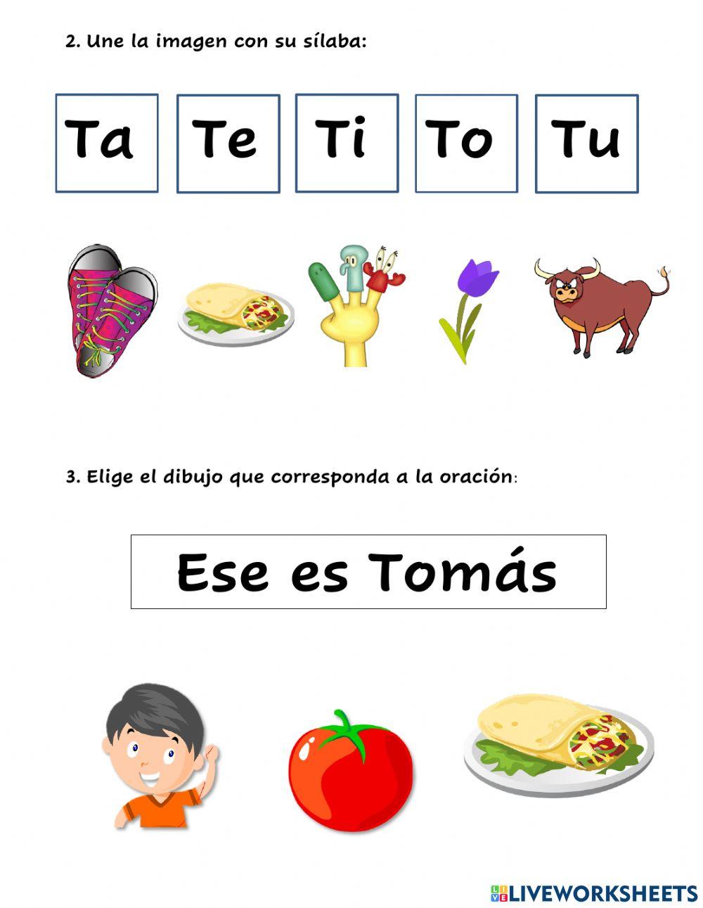 Letra T | Free Interactive Worksheets | 2072065