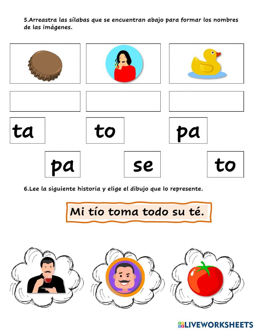 Letra T | Free Interactive Worksheets | 2072065