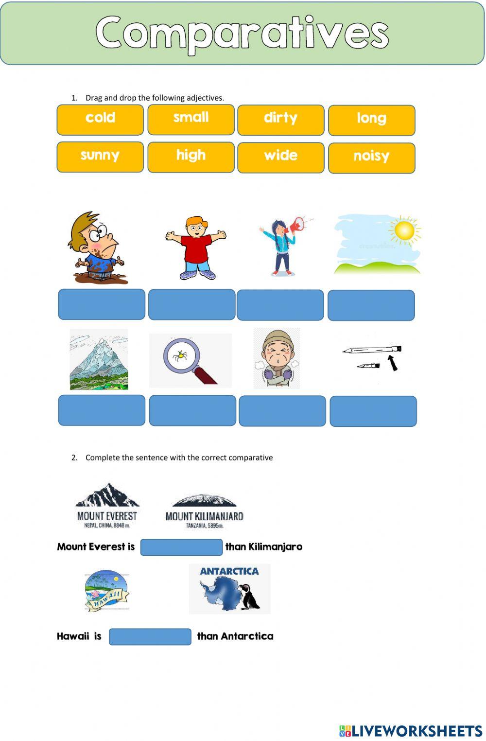 6th Comparatives worksheet | Live Worksheets
