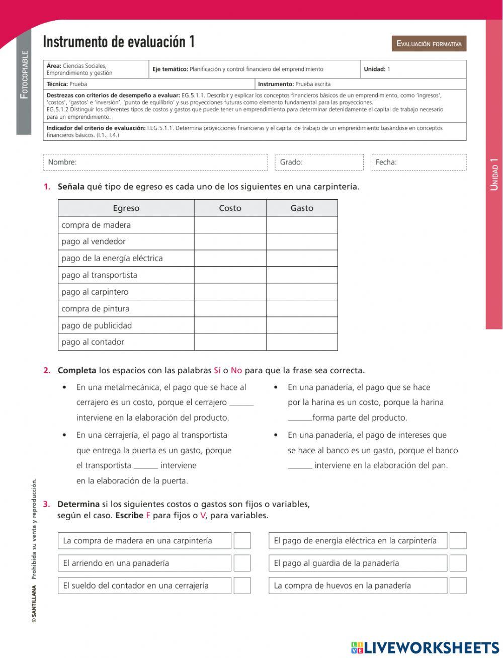Conceptos finan… | Free Interactive Worksheets | 3601400 Conceptos finan… | Free Interactive Worksheets | 3601400