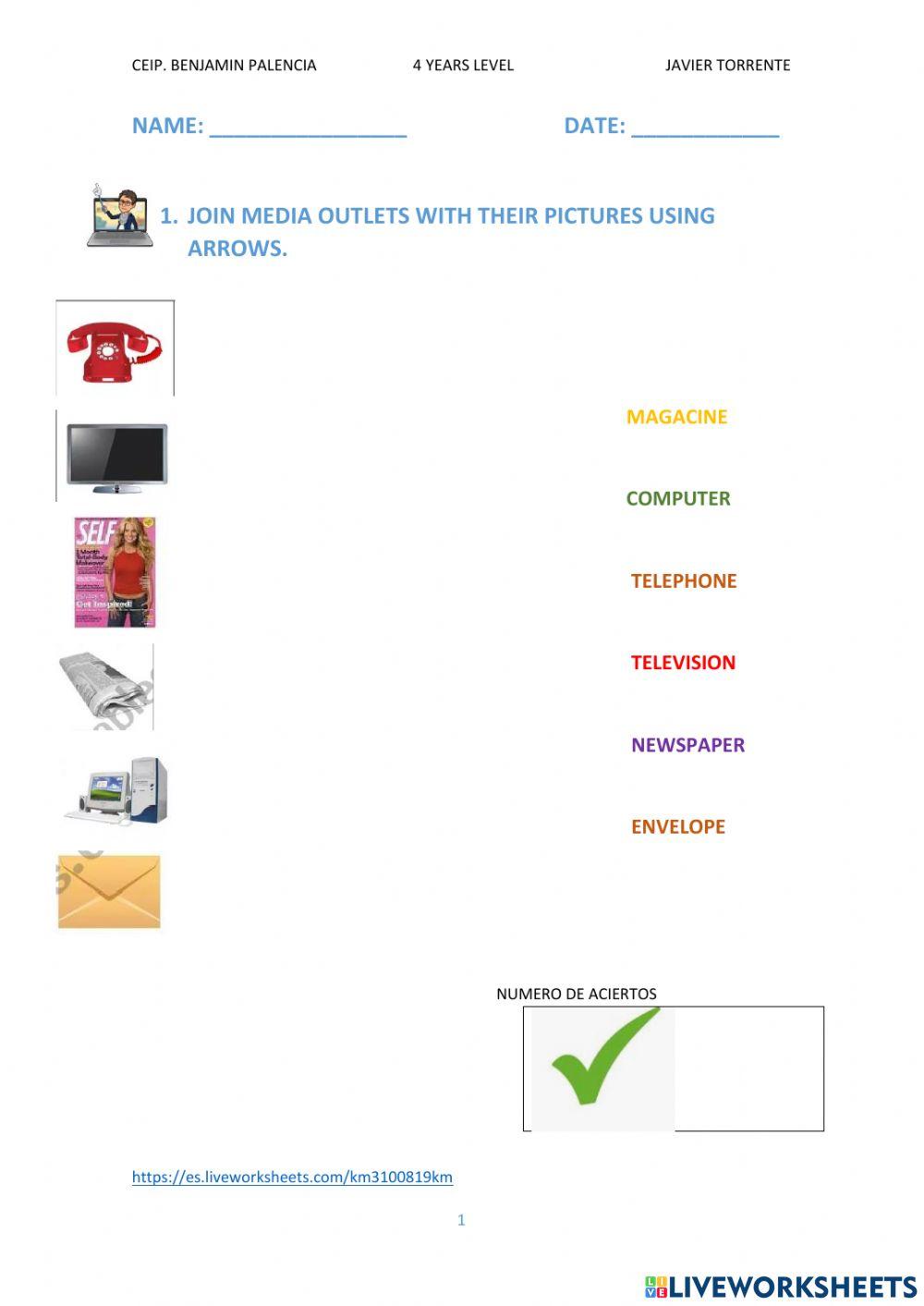 Join media outlets interactive worksheet | Live Worksheets