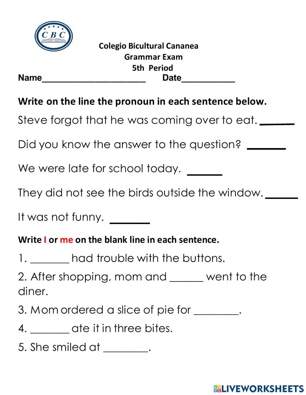 Grammar Exam 2072307 | MARTHA CECILIA HERNANDEZ OCHOA